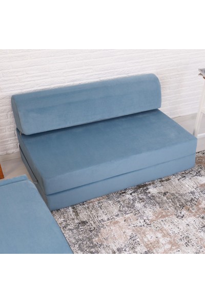 Homedius Magic Çift Kişilik Katlanır Yataklı Koltuk - Açık Mavi