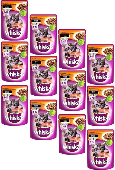 Whiskas Junior Pouch Tavuklu Yavru Kedi Yaş Maması 100 gr (12 Adet) Whiskas Junior Pouch Tavuklu Yavru Kedi Yaş Maması 100 gr (12 Adet)