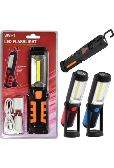 Watton Profesyonel Şarjlı ve Mıknatıslı Çift Işıklı Askılı Oto Lambası WT-293 (Trendtahtakale)