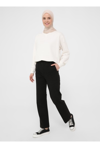 Cep Detaylı Eşofman Altı - Siyah - Refka Basic Cep Detaylı Eşofman Altı - Siyah - Refka Basic