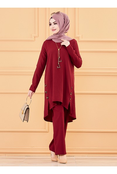 Tunik&pantolon Ikili Takım - Bordo - Tofisa