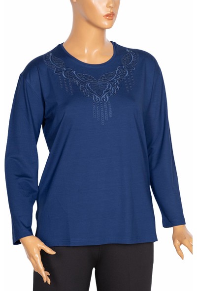 Hesna Hesna, Esra B.b. Nakışlı Indigo Bluz