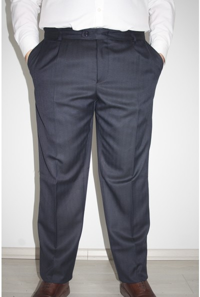 Jack Paul Erkek Lacivert Geniş Kesim Tek Pileli Balıksırtı Kumaş Pantolon