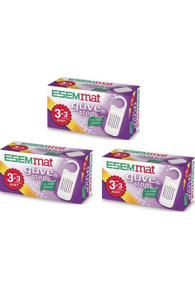 Esemmat Güve Kovucu (3 Askı + 3 Çekmece) - Kokusuz 6 Ay Boyunca Etkili 3'lü
