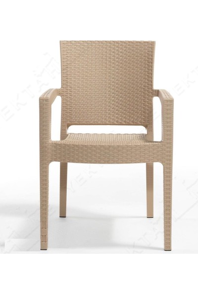 Sadık Plastik Zeugma Rattan Kollu Sandalye Koltuk Kapiçino Sadık Plastik Zeugma Rattan Kollu Sandalye Koltuk Kapiçino