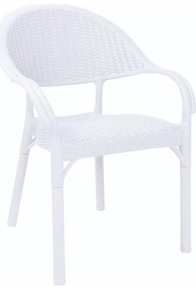 Capissi 6 Adet Bambu Rattan Kollu Sandalye Koltuk Beyaz Capissi 6 Adet Bambu Rattan Kollu Sandalye Koltuk Beyaz