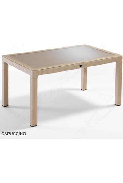 Sadık Plastik Rattan Kapiçino 90*150 Camlı Masa Bahçe Balkon Masası Sadık Plastik Rattan Kapiçino 90*150 Camlı Masa Bahçe Balkon Masası