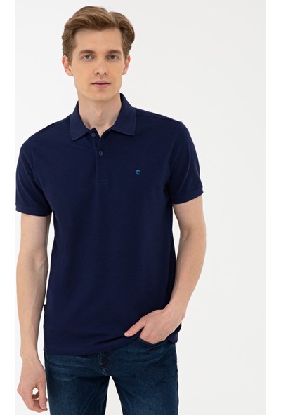Pierre Cardin Lacivert Slim Fit Basic Polo Yaka T-Shirt 50239843-VR033 Pierre Cardin Lacivert Slim Fit Basic Polo Yaka T-Shirt 50239843-VR033