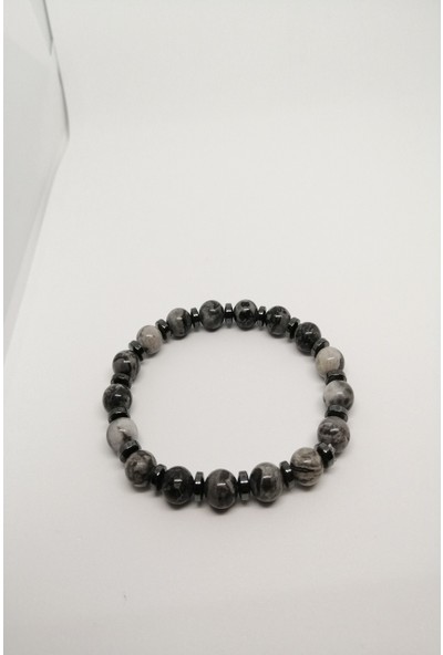 Atlantis Parlak Jasper - Hematit Doğaltaş Bileklik