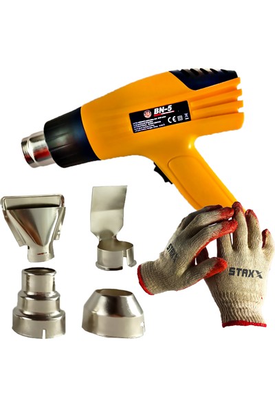 Bn-5 2000 W Kademeli Sıcak Hava Tabancası + 4 Çeşit Uç ve Eldiven