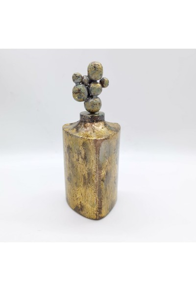 Creart Home Crearthome Antık Gold Üçgen Şişe Üzümlü 27X12 cm C206.13863