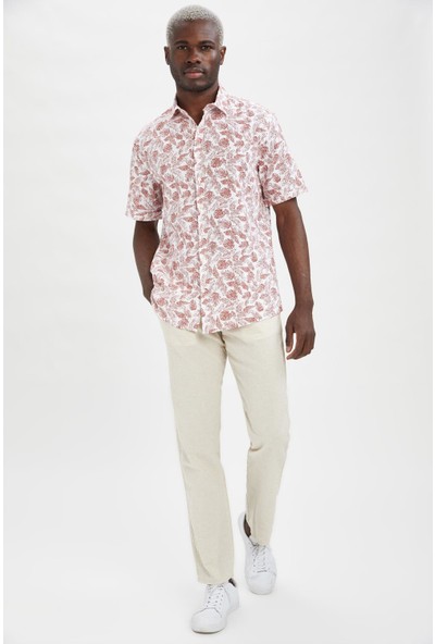 DeFacto Relax Fit Beli Bağcıklı Keten Pantolon N4987AZ21SM