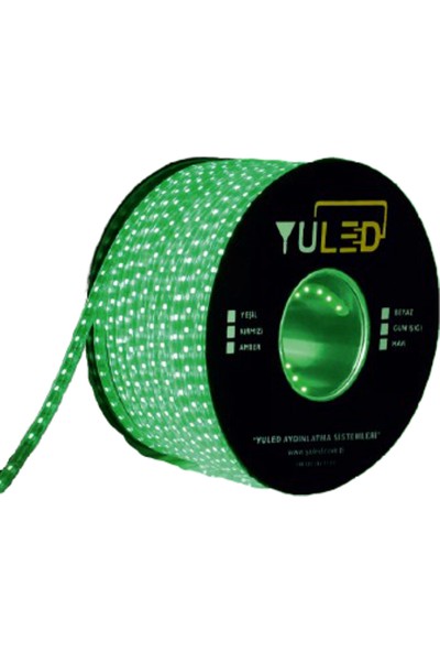 Yuled 3 Çipli Iç Dış Mekan Silikonlu Şerit LED 220V - Volt 5 Metre Double Pcb - Double Çip Yeşil Yuled 3 Çipli Iç Dış Mekan Silikonlu Şerit LED 220V - Volt 5 Metre Double Pcb - Double Çip Yeşil
