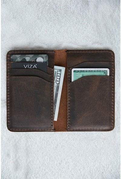 Viza Leather Mikay Deri Açık Kahve Kartlık
