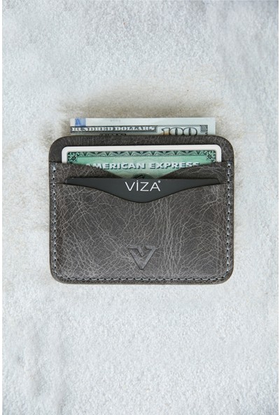Viza Leather Wood Deri Açık Kahve Kartlık
