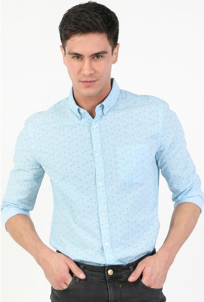 Colin's Slim Fit Shirt Neck Erkek Mavi Uzun Kol Gömlek Colin's Slim Fit Shirt Neck Erkek Mavi Uzun Kol Gömlek