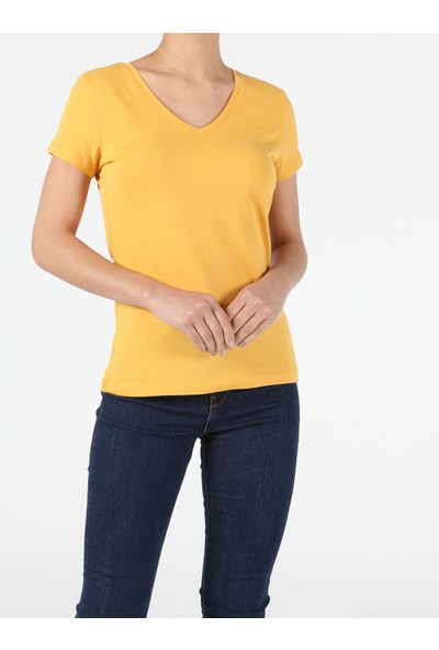 Colin's Sarı Kadın Kısa Kol Tişört