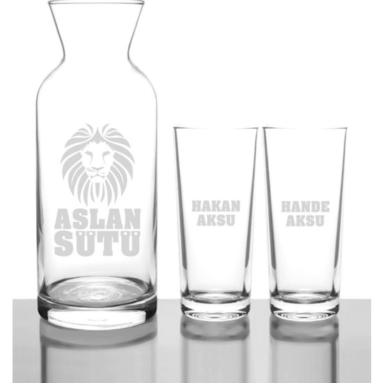 Bk Kişiye Özel Aslan Sütü Rakı Karaf Seti - 3 Fiyatı