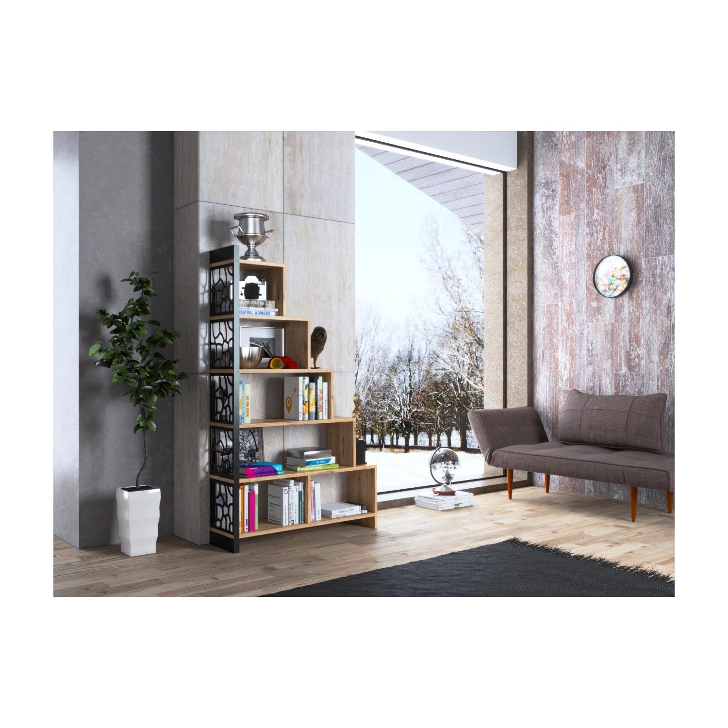 Wood'n Love Silva Metal Merdiven Kitaplık - Atlantik Çam / Fiyatı