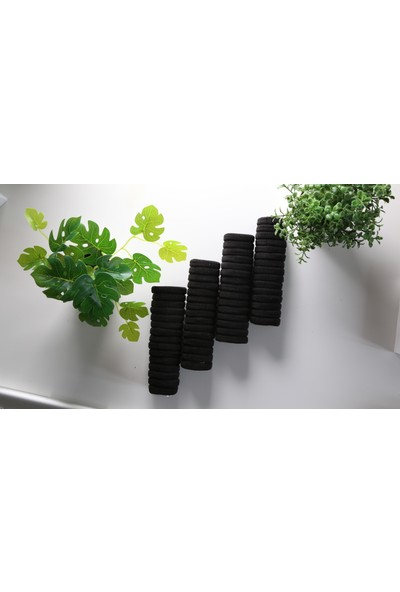 ALYESKA 100 Adet Orta Boy Siyah Lastik Toka