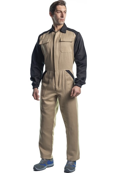 Şensel, İş Tulumu(Eko.), Bej-Siyah (55E813) İş Elbisesi-Üniforma