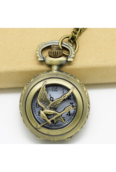 Hediye Sahibi Retro Açlık Oyunu Büyük Boy Köstekli Kolye Saat