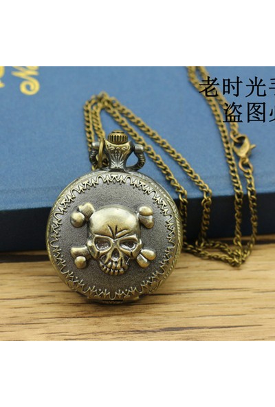 Hediyesahibi Hediye Sahibi Retro Kafatası Mini Kuvars Köstekli Kolye Saat Hediyesahibi Hediye Sahibi Retro Kafatası Mini Kuvars Köstekli Kolye Saat