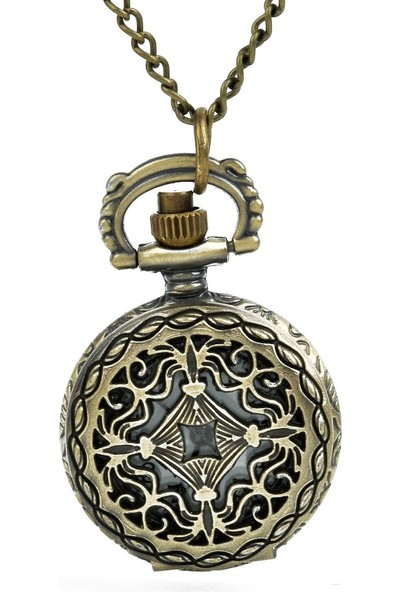 Hediyesahibi Hediye Sahibi Retro Çin Düğüm Kazınmış Desen Tasarımlı Mini Kuvars Köstekli Kolye Saat Hediyesahibi Hediye Sahibi Retro Çin Düğüm Kazınmış Desen Tasarımlı Mini Kuvars Köstekli Kolye Saat