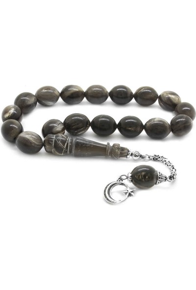 Tesbihane 925 Ayar Gümüş Püsküllü Bufalo Boynuzu Efe Tesbihi Tesbihane 925 Ayar Gümüş Püsküllü Bufalo Boynuzu Efe Tesbihi