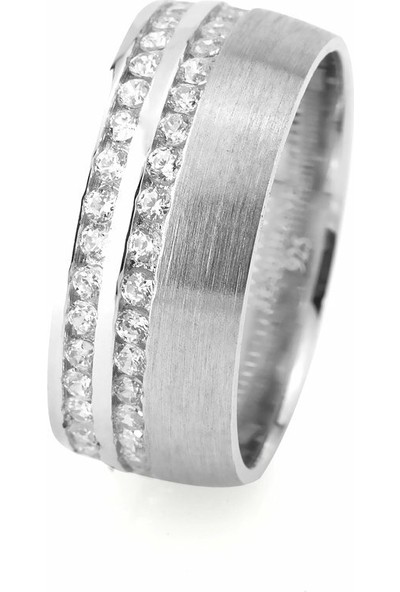 Tesbihane Çift Asimetrik Şerit Tasarım Gri Renk 925 Ayar Gümüş Kadın Alyans Tesbihane Çift Asimetrik Şerit Tasarım Gri Renk 925 Ayar Gümüş Kadın Alyans