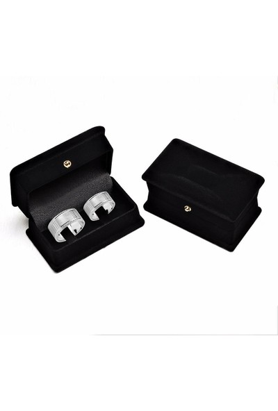 Tesbihane Siyah Kadife Çift Alyans Yüzük Kutusu Tesbihane Siyah Kadife Çift Alyans Yüzük Kutusu