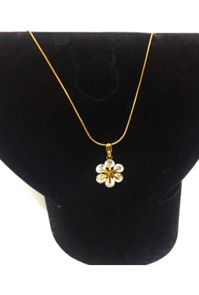 AnkaArt Zirkon Çiçek Taşlıpaslanmaz Çelik Kolye