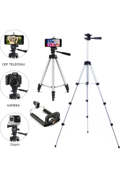 Zamass 3110 Terazili Tripod Kamera Telefon Tutucu Ayarlanabilir 102Cm Uzunluk Monopod Youtuber Zamass 3110 Terazili Tripod Kamera Telefon Tutucu Ayarlanabilir 102Cm Uzunluk Monopod Youtuber