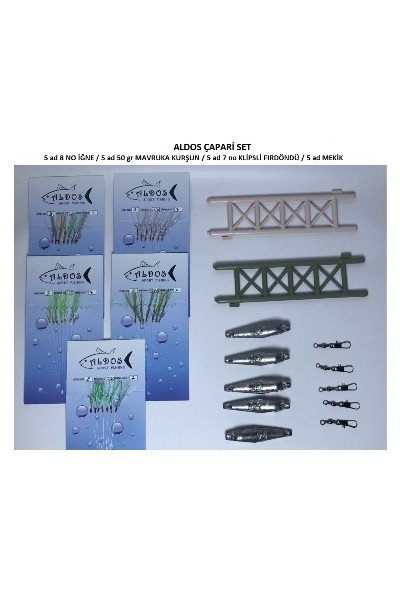 Aldos Çapari İstavrit Çapari Seti 8 No Iğneli kurşunlu fırdöndülü 20 Parça Aldos Çapari İstavrit Çapari Seti 8 No Iğneli kurşunlu fırdöndülü 20 Parça