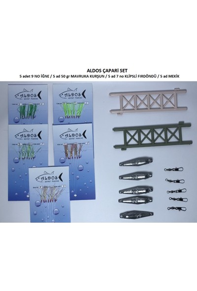 Aldos Çapari İstavrit Çapari Seti 9 No Iğneli kurşunlu fırdöndülü 20 Parça Aldos Çapari İstavrit Çapari Seti 9 No Iğneli kurşunlu fırdöndülü 20 Parça
