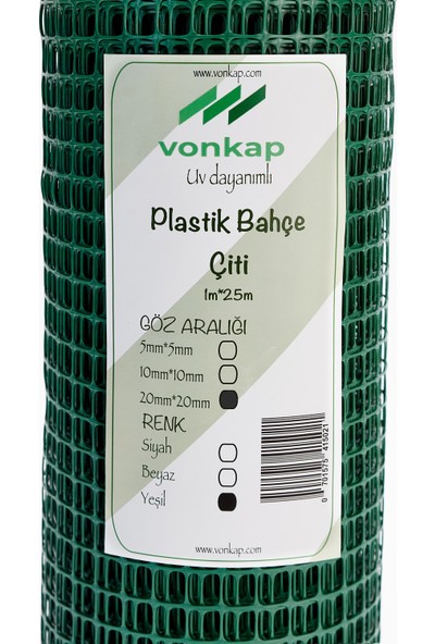 Vonkap Plastik Dekoratif Bahçe Çiti 20 x 20 Siyah En:1m Boy:25 M Vonkap Plastik Dekoratif Bahçe Çiti 20 x 20 Siyah En:1m Boy:25 M