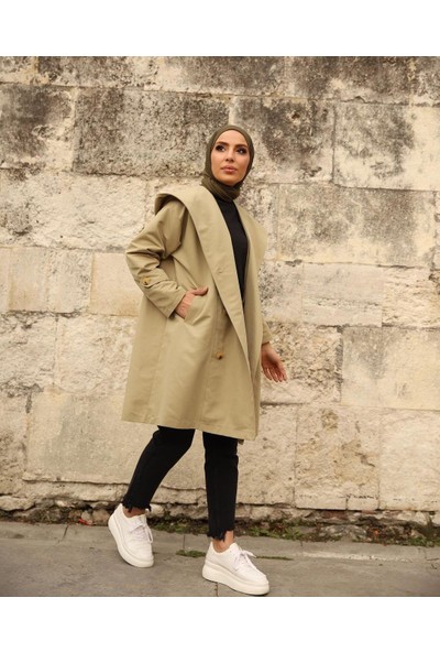 Banuhan Kapşonlu Trençkot