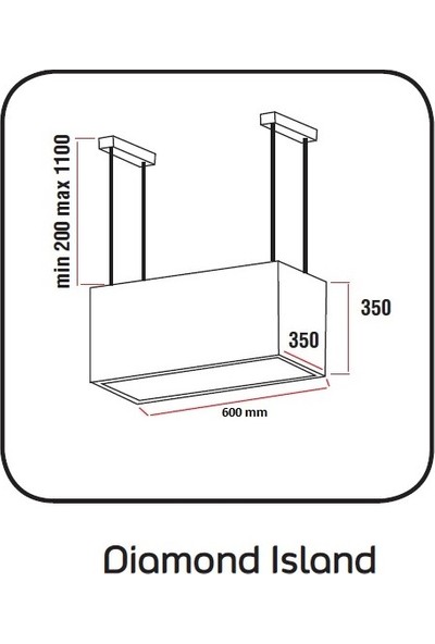 Alveus Diamond Ada Davlumbaz - Siyah Alveus Diamond Ada Davlumbaz - Siyah