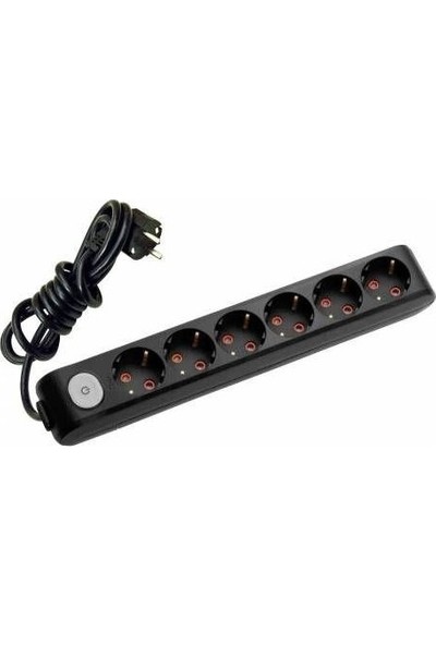 Viko Multi-Let Siyah Anahtarlı 6'lı Priz 3 Metre 90137603