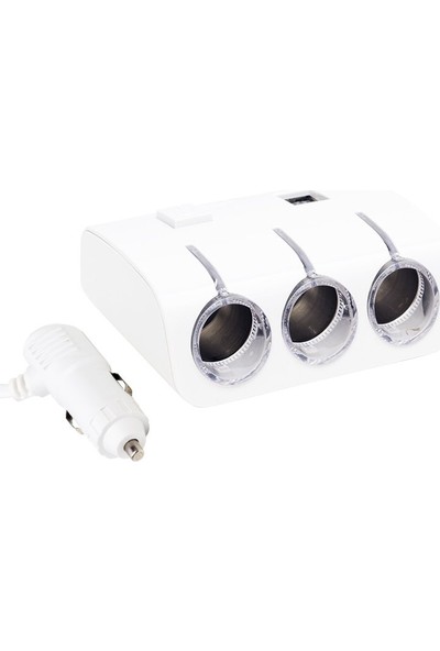 Powermaster PM-18952 12V/24V Çift Usbli 3lü Oto Çakmak Çoklayıcı