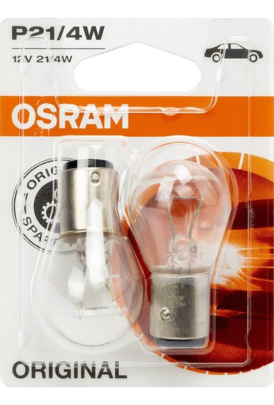 Osram P21/4W Yeni Nesil Ampül 12V 21/4W Çiftli (Çift Duy) Osram P21/4W Yeni Nesil Ampül 12V 21/4W Çiftli (Çift Duy)