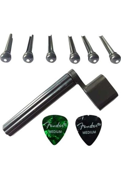 Alice Akustik Eşik Pimi Endpin Set 6'lı Akustik Gitar Köprü Pimi + 2 Fender Pena + Burgu Sargı Aleti Alice Akustik Eşik Pimi Endpin Set 6'lı Akustik Gitar Köprü Pimi + 2 Fender Pena + Burgu Sargı Aleti