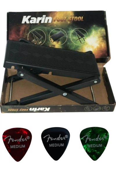 Karin Karin gitar Ayak Standı Sehpası Guitar Foot Stool + 3 Fender Medium Picks Pena Karin Karin gitar Ayak Standı Sehpası Guitar Foot Stool + 3 Fender Medium Picks Pena