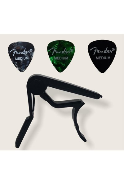 Nemesis Gitar ve Bağlama Kaposu Fc-75 Capo + 3 Adet Fender Medium Picks Pena Nemesis Gitar ve Bağlama Kaposu Fc-75 Capo + 3 Adet Fender Medium Picks Pena