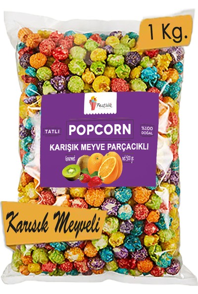 Festiva Karışık Meyve Parçacıklı Karamelli Patlamış Mısır / Popcorn 1 kg Festiva Karışık Meyve Parçacıklı Karamelli Patlamış Mısır / Popcorn 1 kg