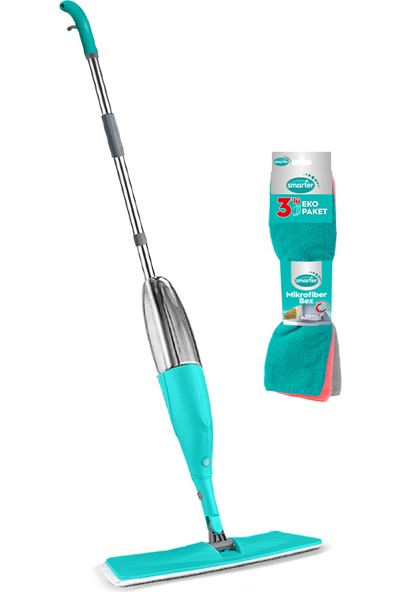 Smarter Shiny Sprey Mop + Mikrofiber 3 Lü Temizlik Bezi