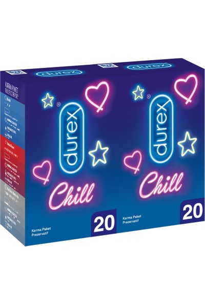 Durex Chill 40'lı Karma Paket Prezervatif Durex Chill 40'lı Karma Paket Prezervatif