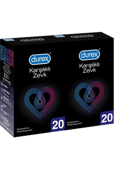 Durex Karşılıklı Zevk 40'lı Geciktiricili ve Tırtıklı Prezervatif