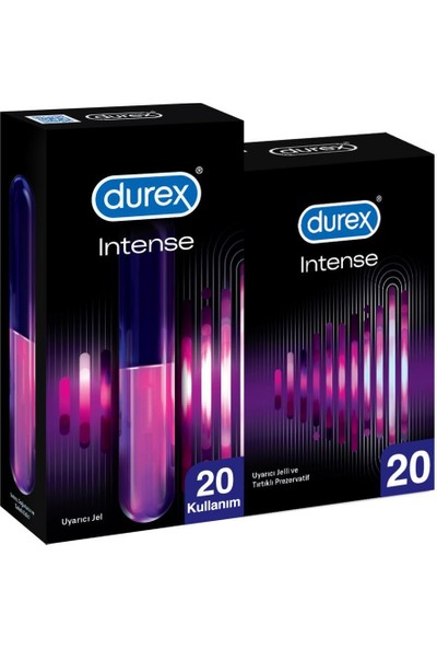 Durex Intense 20'li Uyarıcı Jelli ve Tırtıklı Prezervatif Prezervatif + Durex Intense Uyarıcı Jel 10 ml Durex Intense 20'li Uyarıcı Jelli ve Tırtıklı Prezervatif Prezervatif + Durex Intense Uyarıcı Jel 10 ml