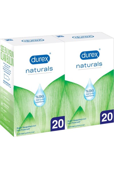 Durex Naturals 40'lı Doğal Kayganlaştırıcılı İnce Prezervatif Durex Naturals 40'lı Doğal Kayganlaştırıcılı İnce Prezervatif